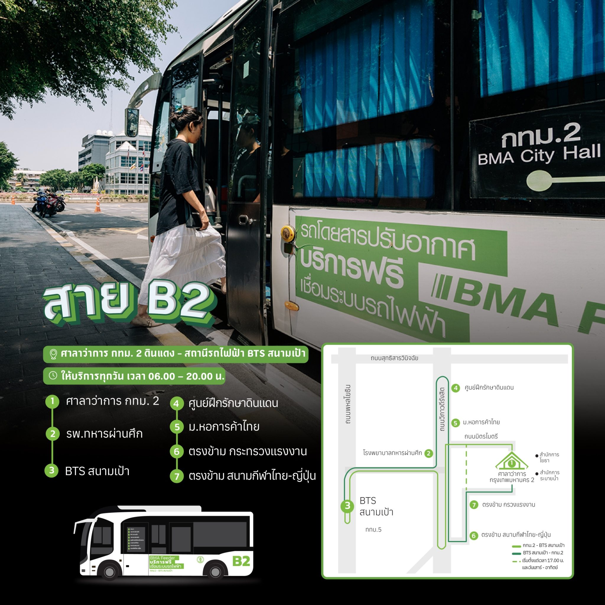 แจกพิกัด BMA Feeder รถโดยสารปรับอากาศ และเรือไฟฟ้า บริการฟรี ...